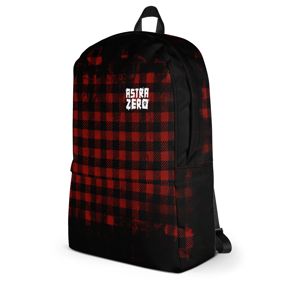 Grungy Red Faux Plaid – Backpack | Astra Zero
