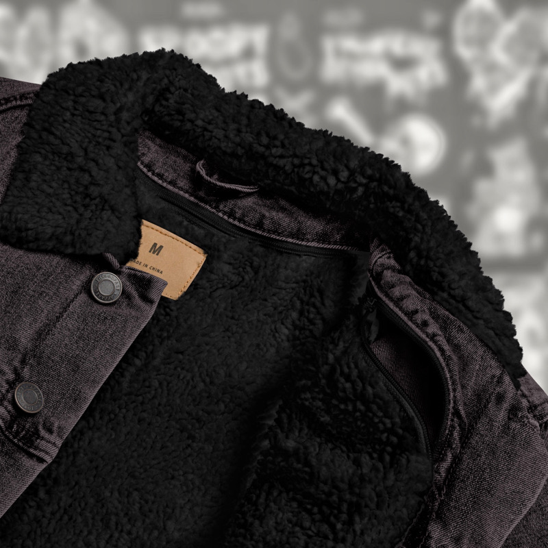 SATANIC DRIP – Unisex denim sherpa jacket | Astra Zero