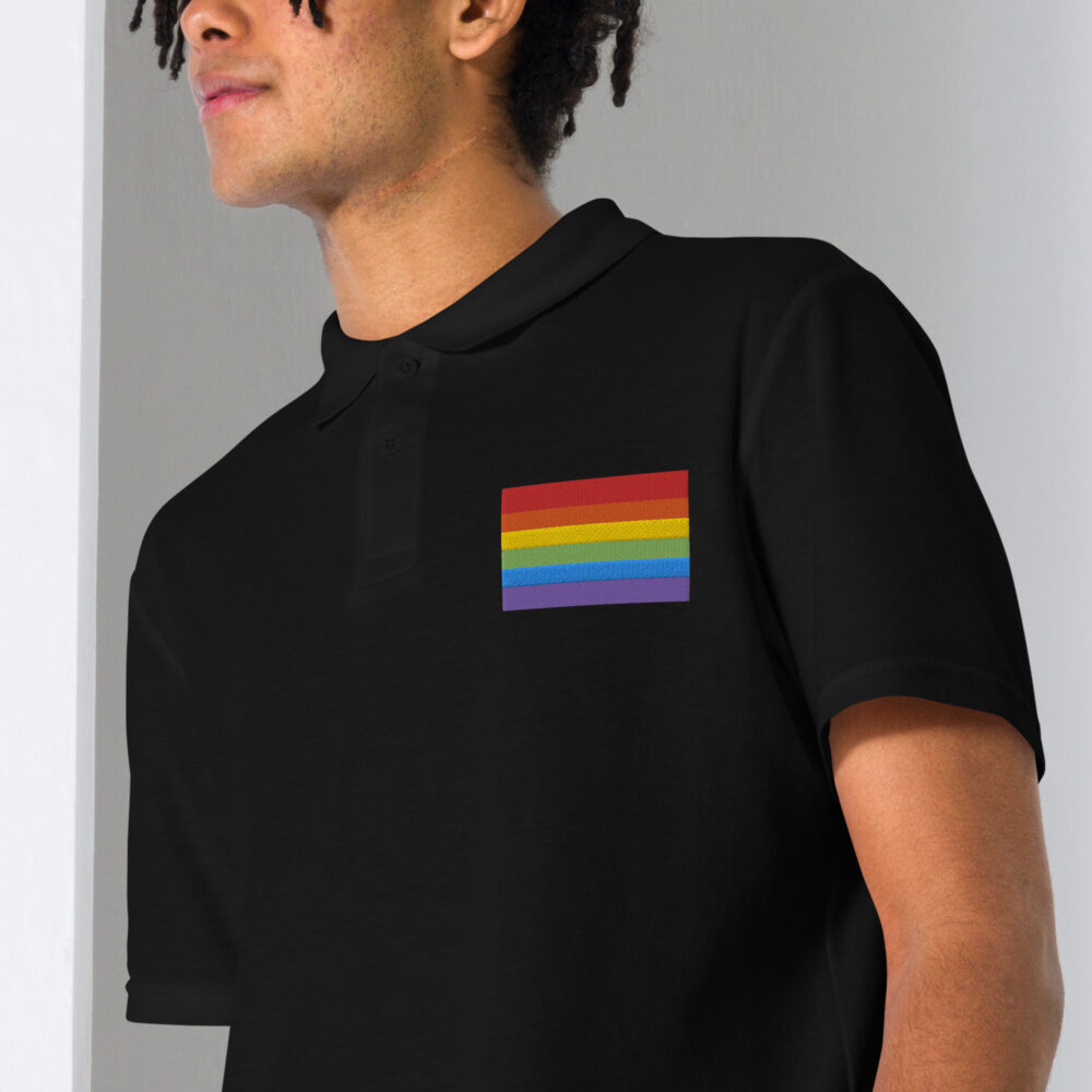 Gay pride Rainbow embroidered – Unisex pique polo shirt | Astra Zero