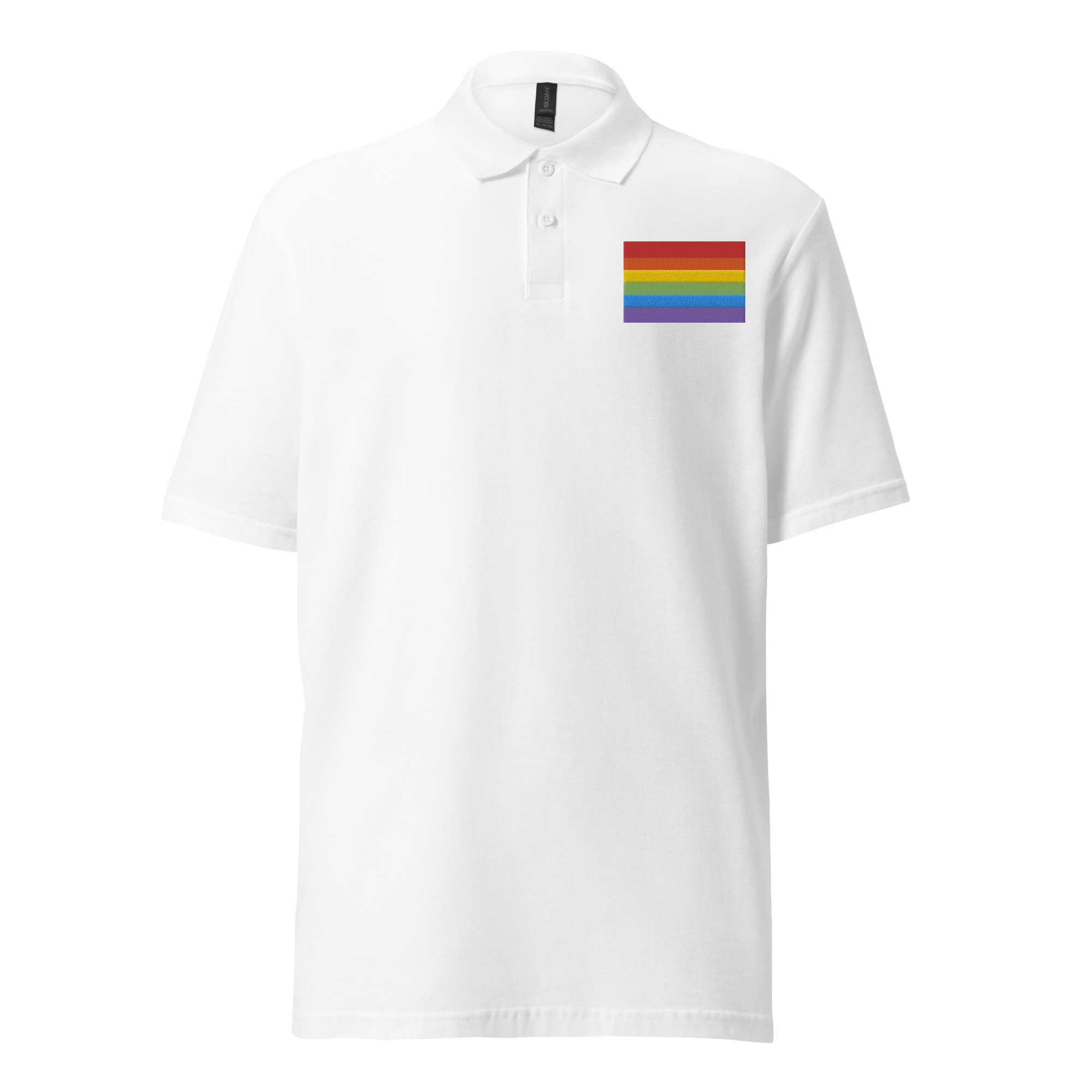 Gay pride Rainbow embroidered – Unisex pique polo shirt | Astra Zero