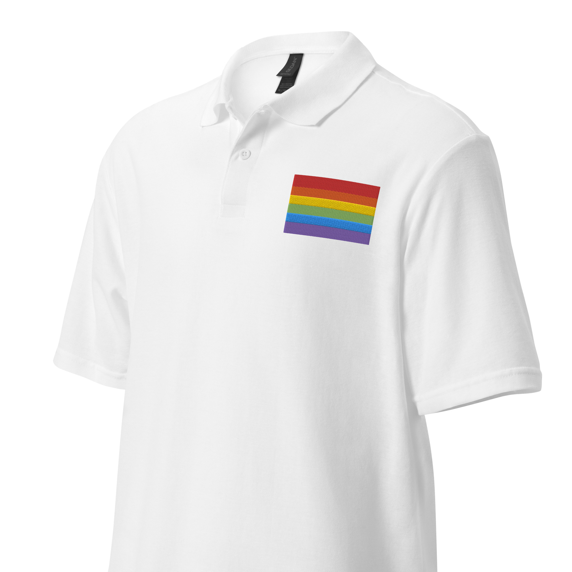 Gay pride Rainbow embroidered – Unisex pique polo shirt | Astra Zero